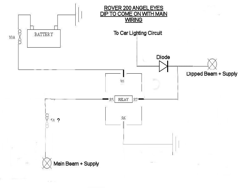 R200 Angeleyes - Wiring Dip to Work With Main | MG-Rover.org Forums